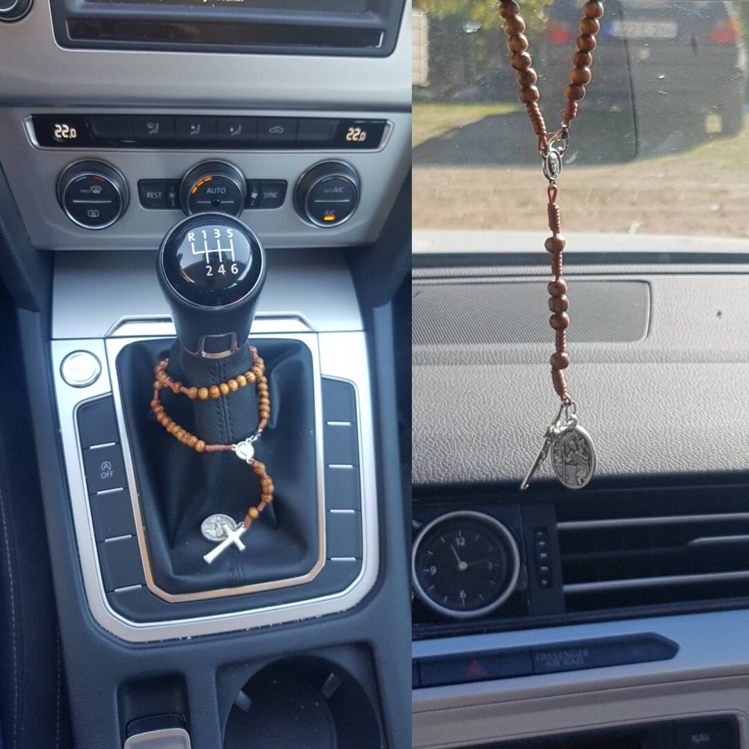 Auto Rosary, Small Rosary for Car, Rear View Mirror Hanger, Car Rosary ...