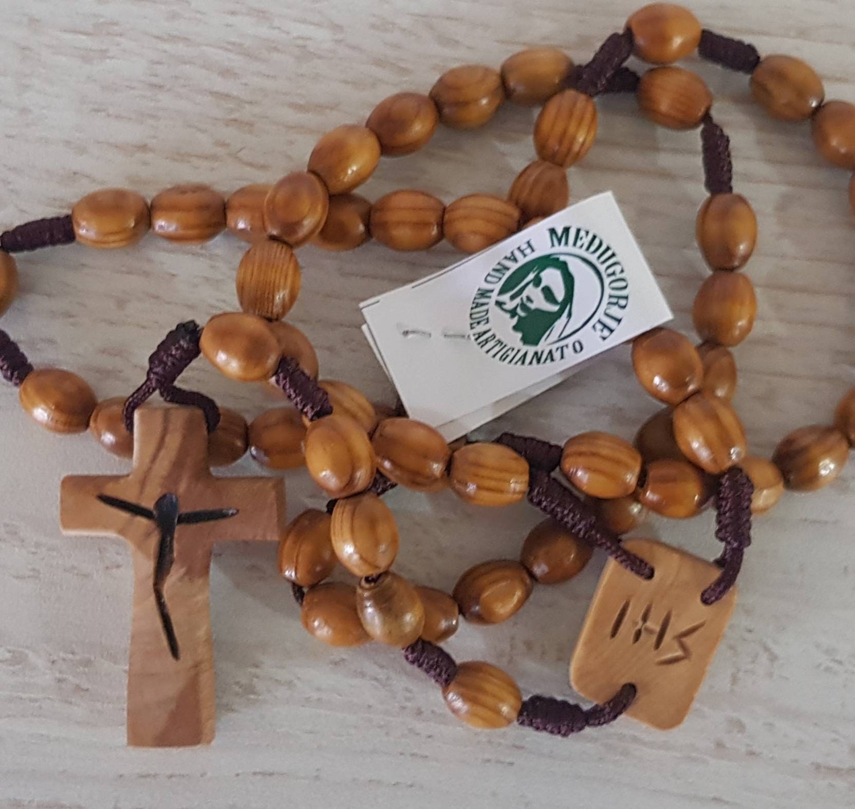 Wooden Handmade Rosary, Olive Wood Rosary Strong Corded, Bigger Beads ...