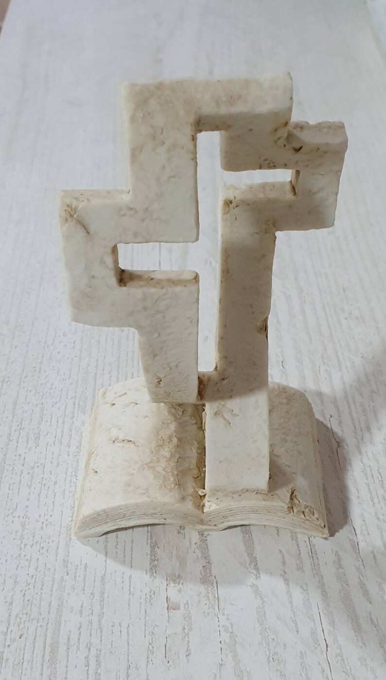 Jesus Cross Fish Statue, Christian Art Figure Jesus Who Ever Believes ...