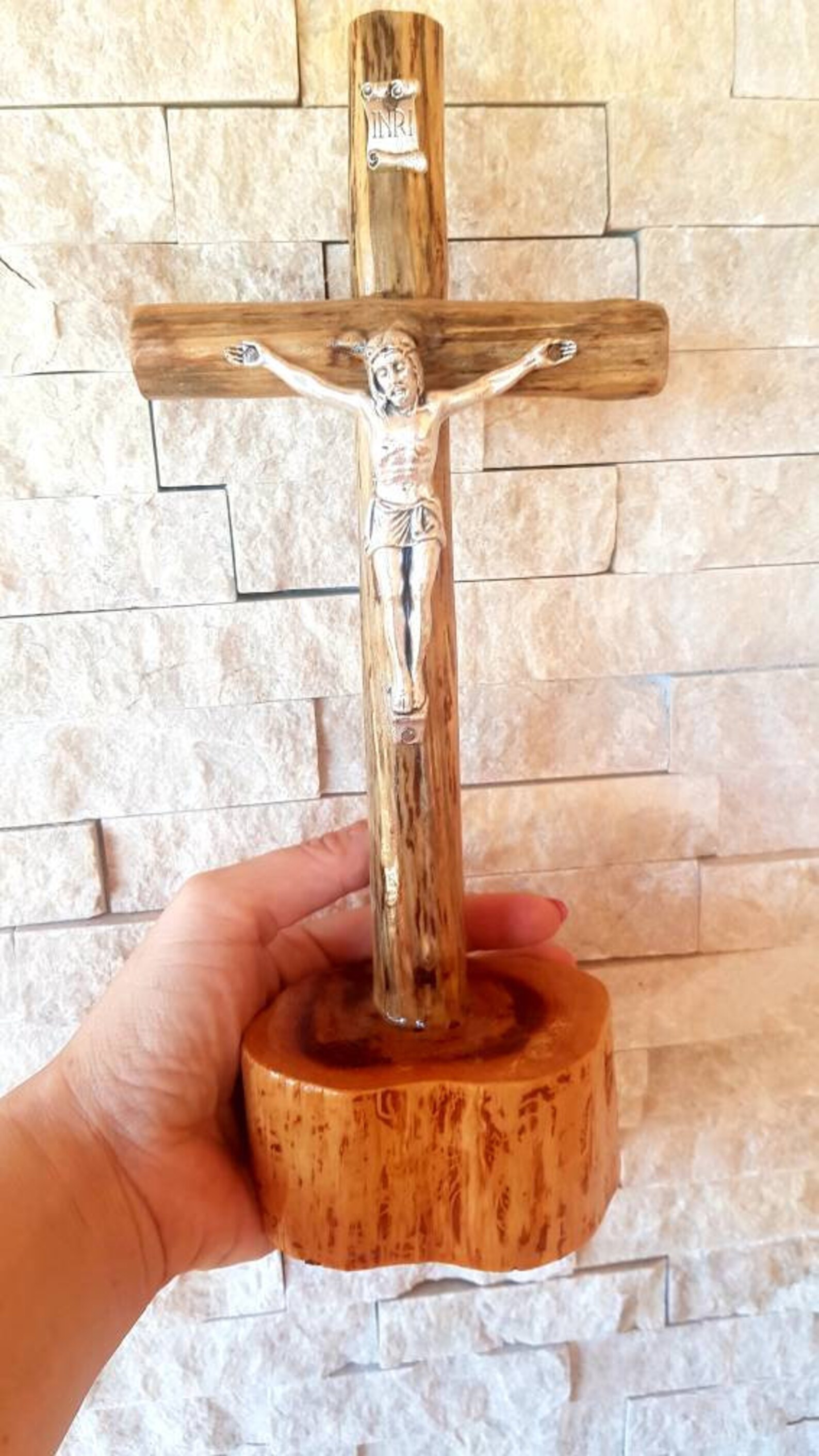 Standing wood cross Table Altar Cross Home Decor Standing | Etsy