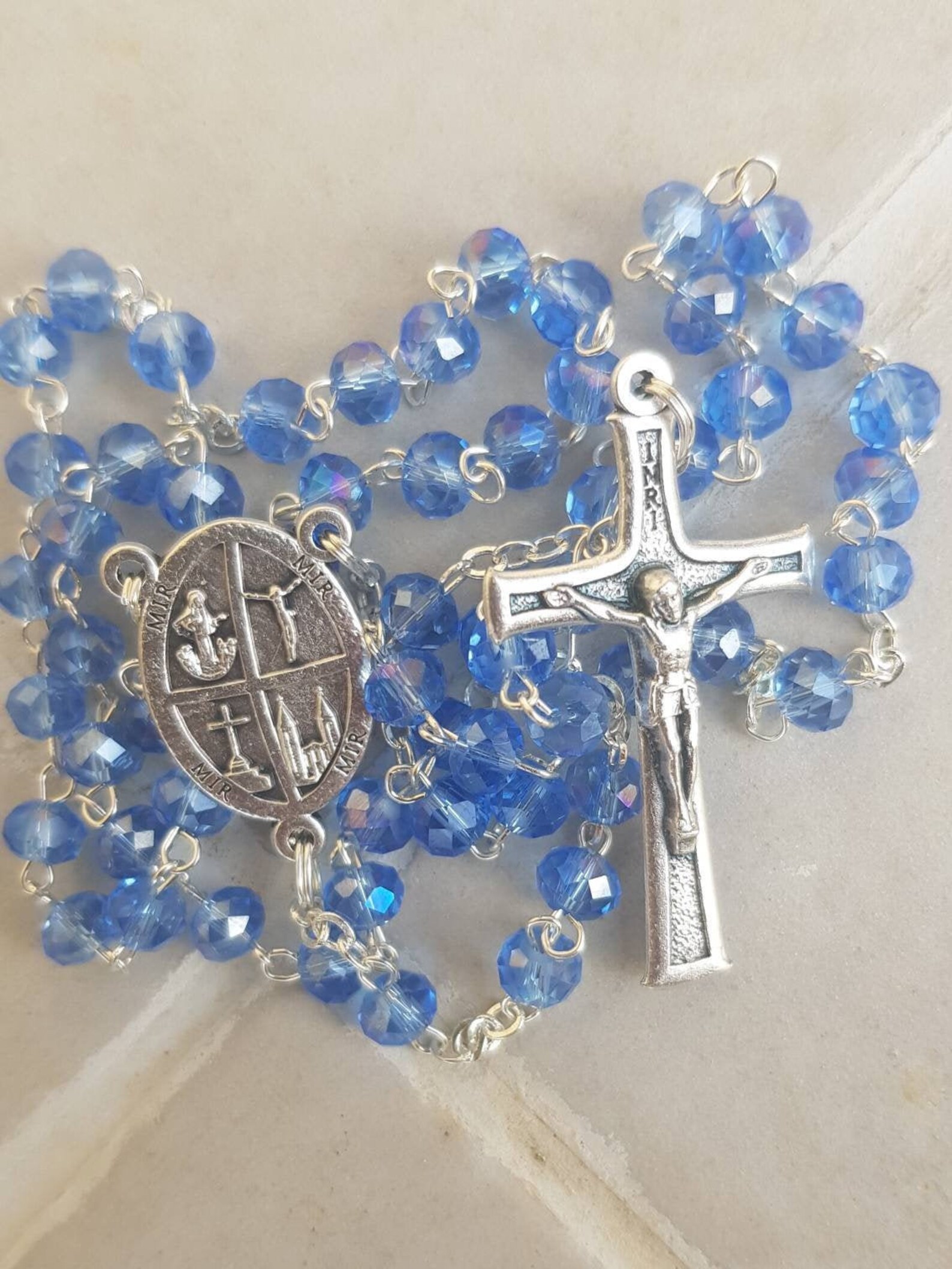 Blue Rosary Crystal Rosary Catholic Rosary Medjugorje - Etsy