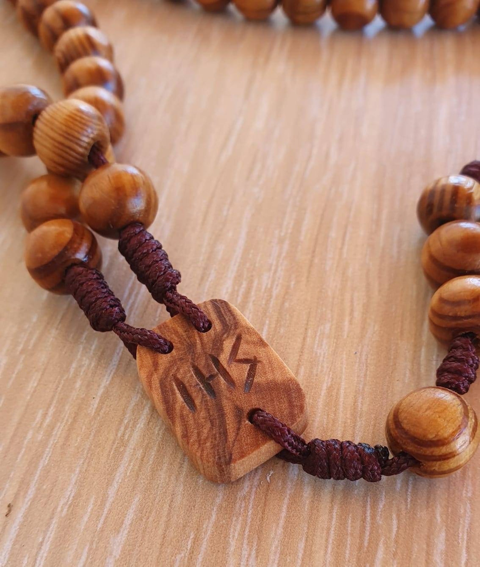 Hancrafted Wooden Rosary, Olive Rosary, Olive Wood Strong Corded Rosary ...