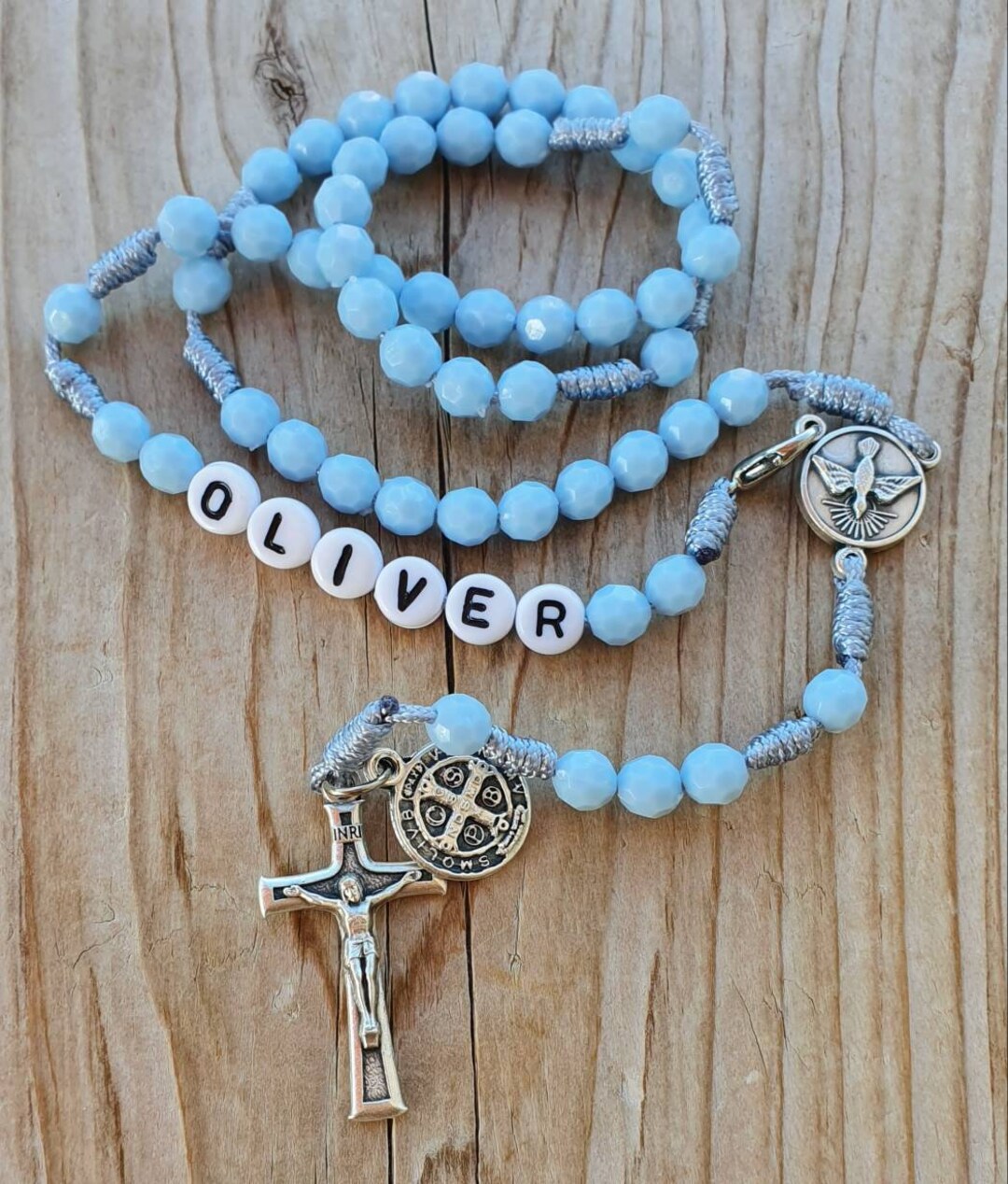 Custom Boys Rosary, Holy Spirit Rosary, Personalized Rosary, Baby ...