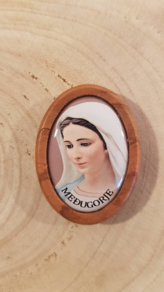 Saint Magnet Virgin Mary Wooden Saint Magnet Catholic Magnet | Etsy