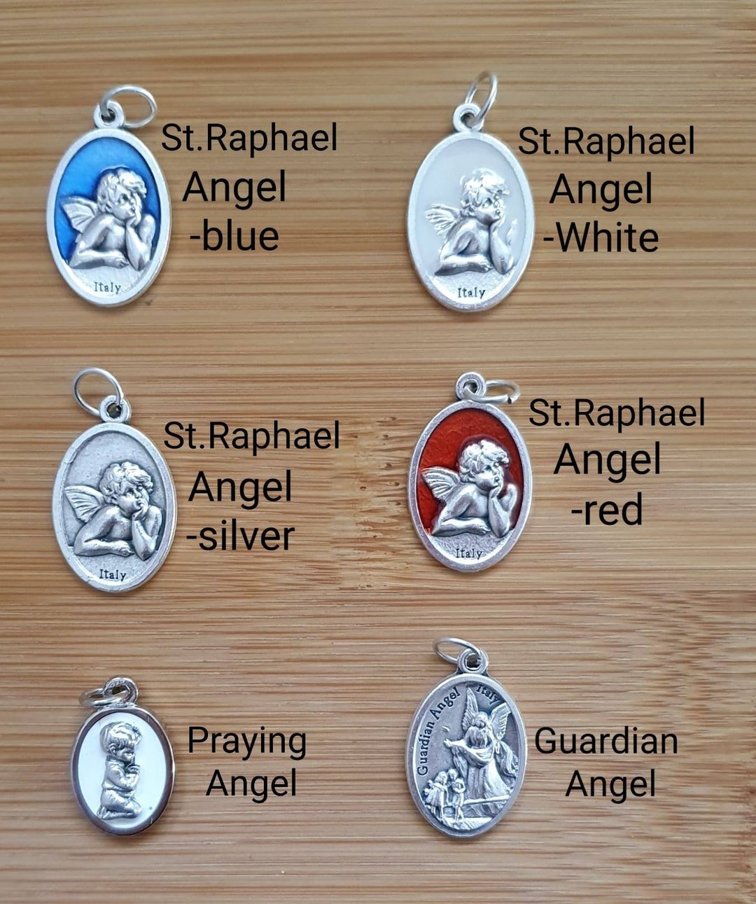 Angels Medal, Saint Raphael Angel Medal , Guardian Angel Medal, Praying ...