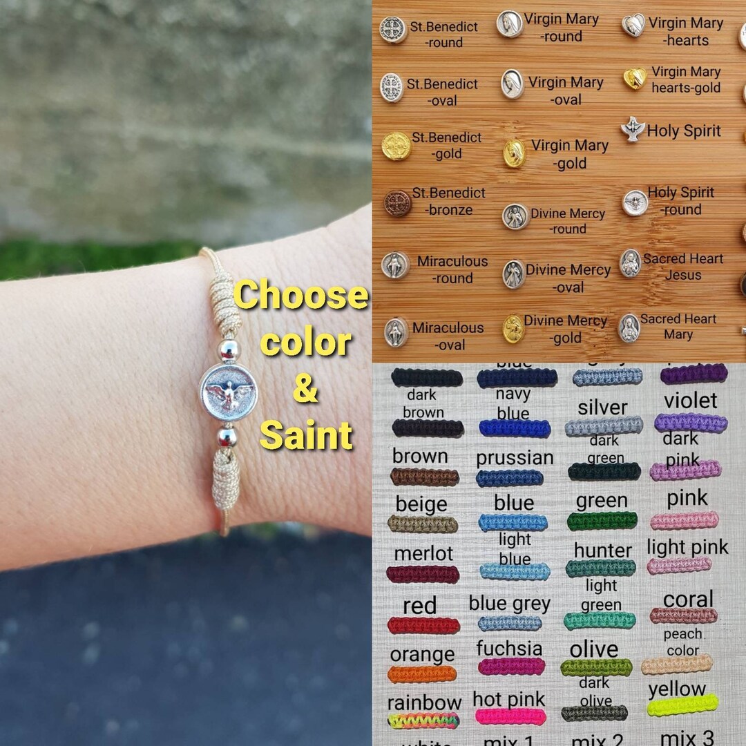 Holy Spirit Bracelet on Cord, Holy Confirmation Bracelet, Handmade St ...