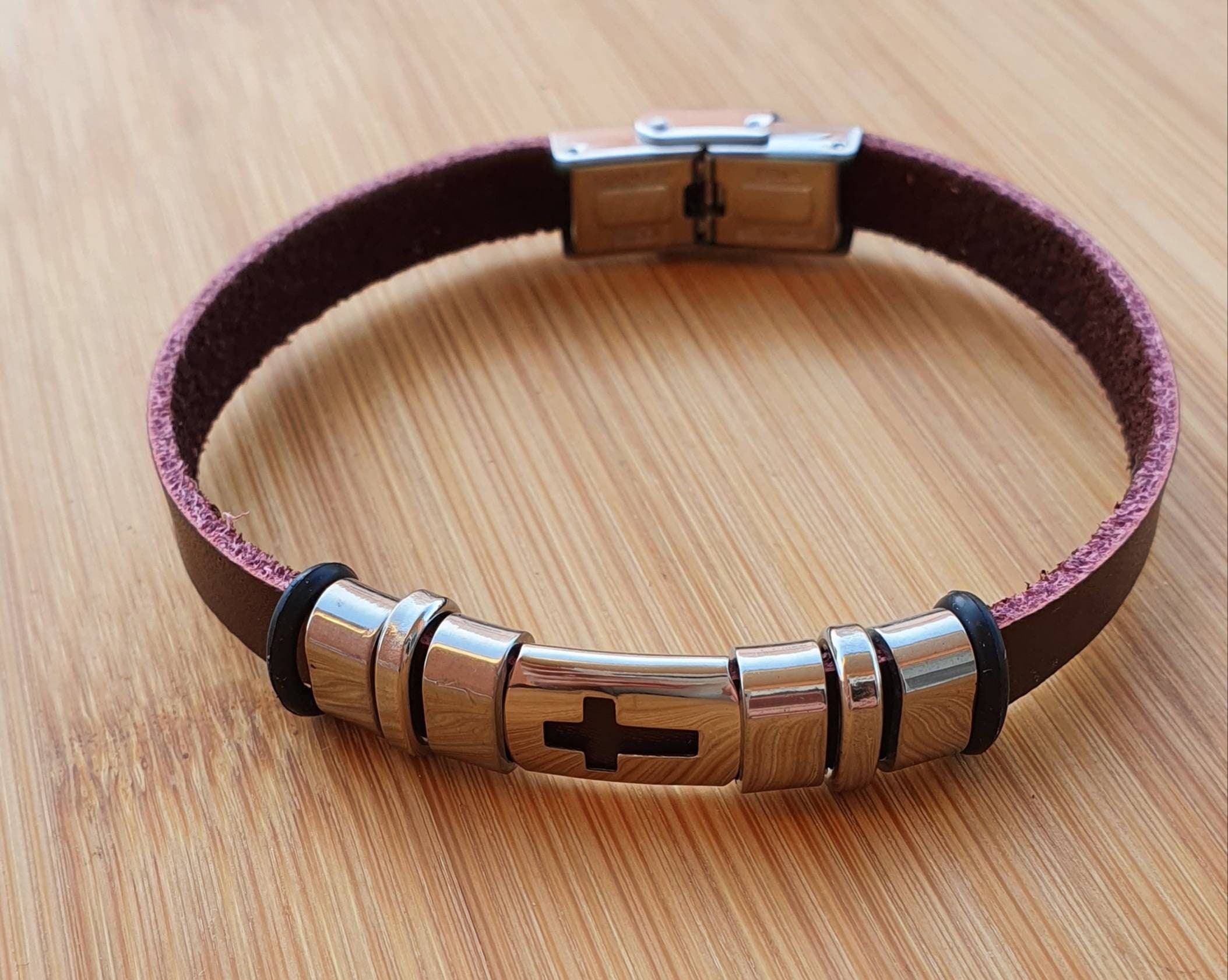 Christian Bracelet for Men, Cross Bracelet Gift for Husband Boyfriend ...