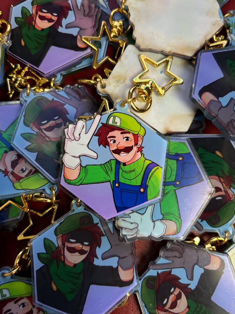 Luigi / Mr L Keychain! - Etsy