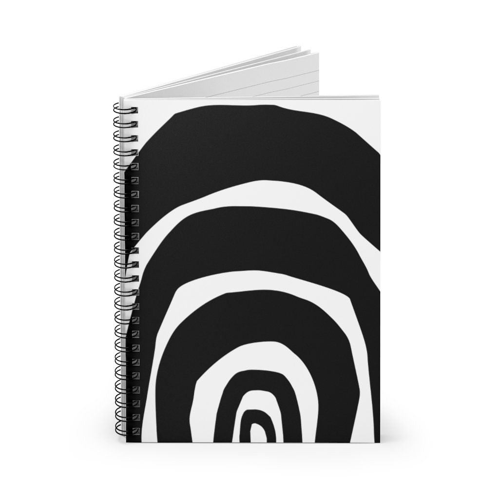 Rainbow black and white notebook, Personal journal with a unique Mid ...