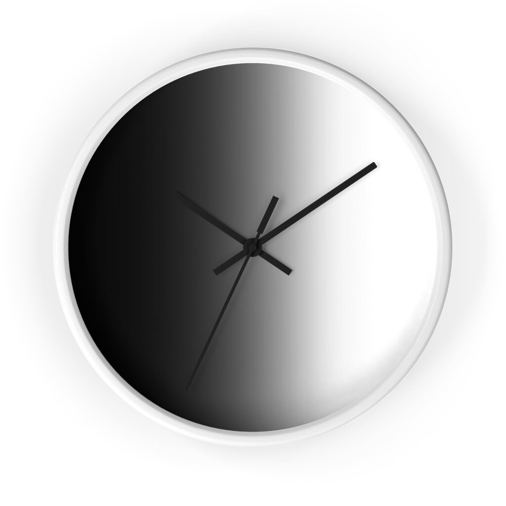 Minimalist Wall Clock in Grey Black and White Ombre - Etsy