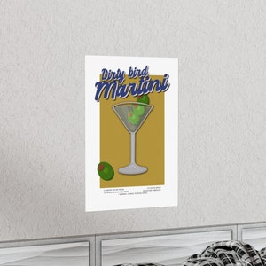 Dirty Bird Martini Recipe Illustration Art Print - 12 X 18 | Classic ...
