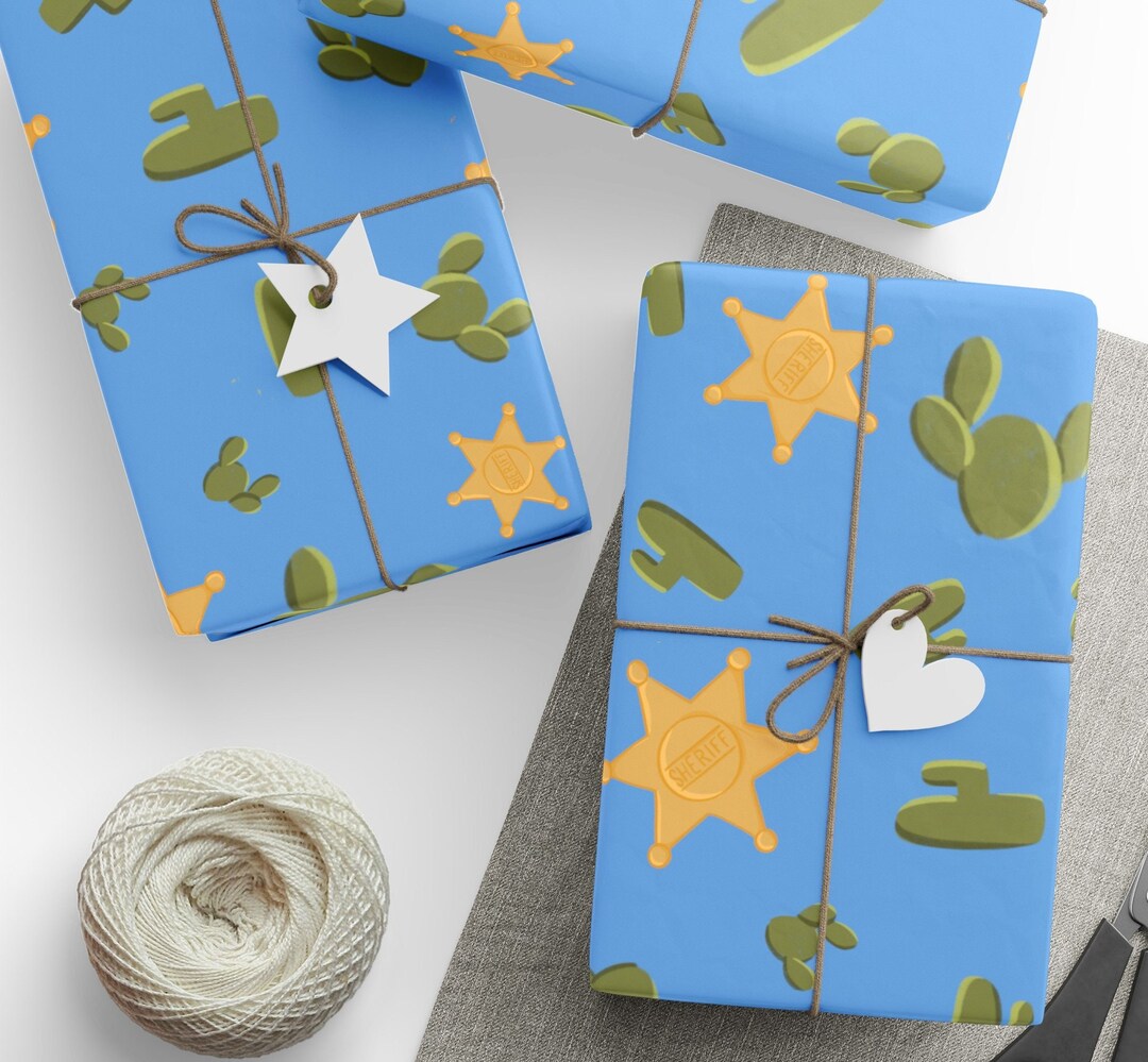The Sheriff Wrapping Papers, Cactus Gift Wrap - Etsy