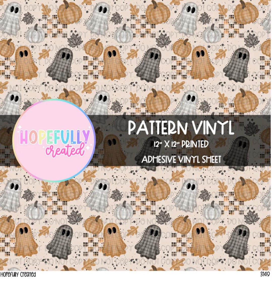 Plaid Ghosts Pattern Vinyl, Adhesive Pattern Vinyl, Tumbler Vinyl Sheet ...