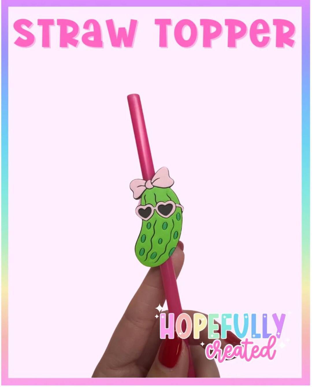 Cute Pickle Straw Topper - Etsy
