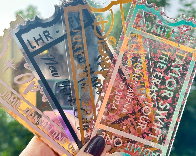 Personalised Acrylic Ticket Reveal Gift Experience Keepsake Souvenir ...