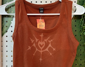 Leaf Bleach Tank Top, Leaf Print Bleached Tank, Bleach Dyed Leaf Tank ...