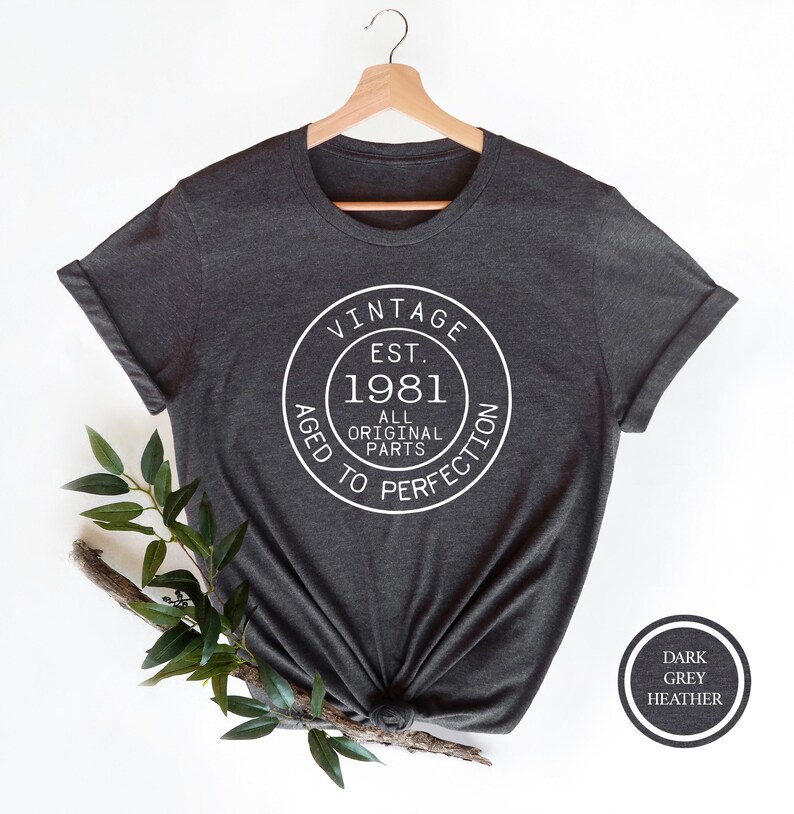 Vintage 1981 Birthday Shirt, 45nd Birthday Gift, Aged to Perfection Tee ...