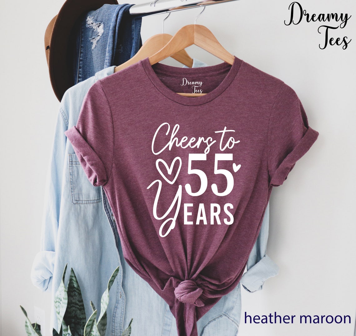 55th Birthday Shirt Cheers to 55 Years 55th Anniversary - Etsy