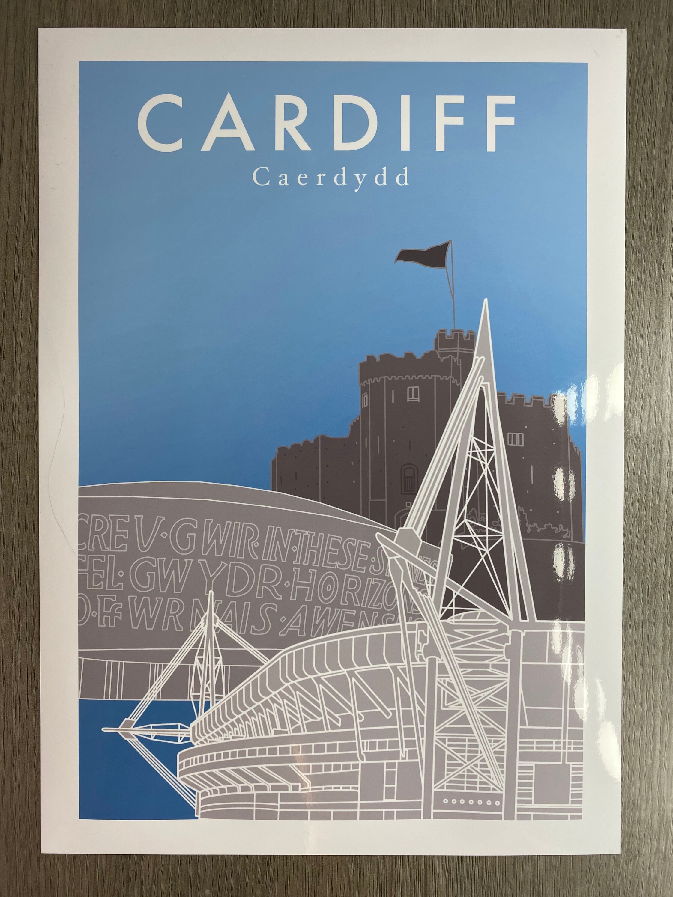 Cardiff/caerdydd Skyline Wall Print/postcard - Etsy UK