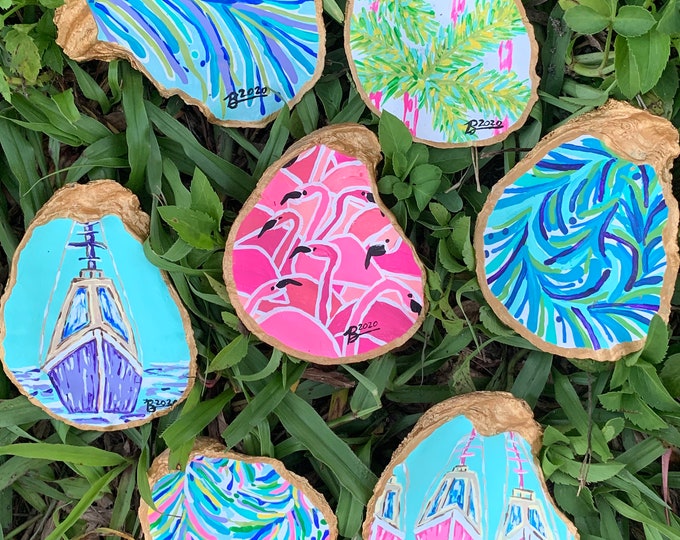 Colorful Hand Painted Oyster Shell - Etsy