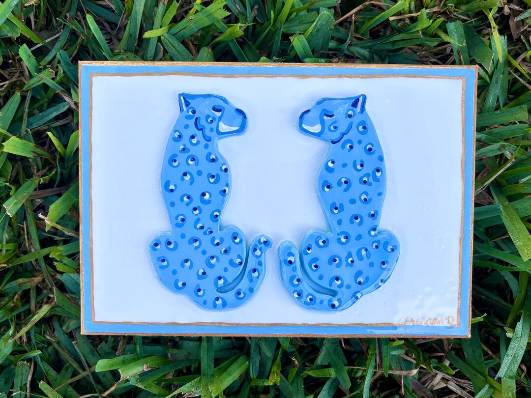 Chinoiserie Cheetah - Clay on Wood Wall or Shelf Art - Etsy