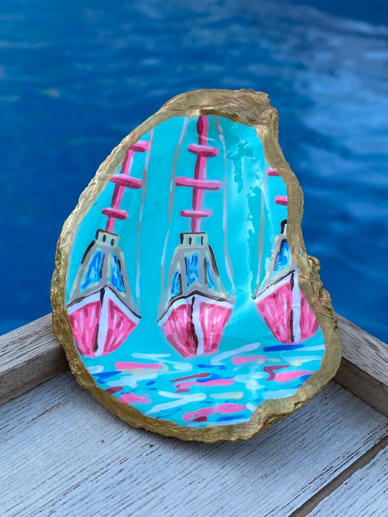 Colorful Hand Painted Oyster Shell - Etsy