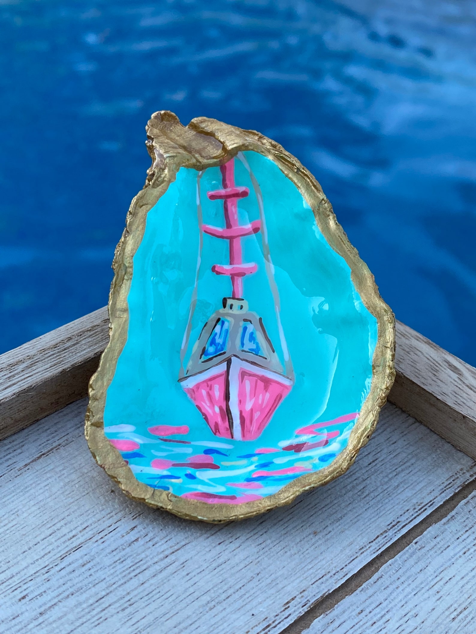Colorful Hand Painted Oyster Shell - Etsy