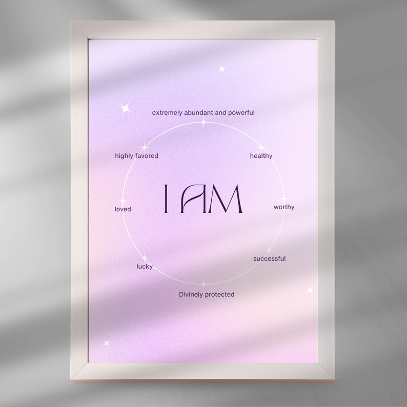 Printable I AM Affirmations - Art Print, Downloadable Prints, Quote ...
