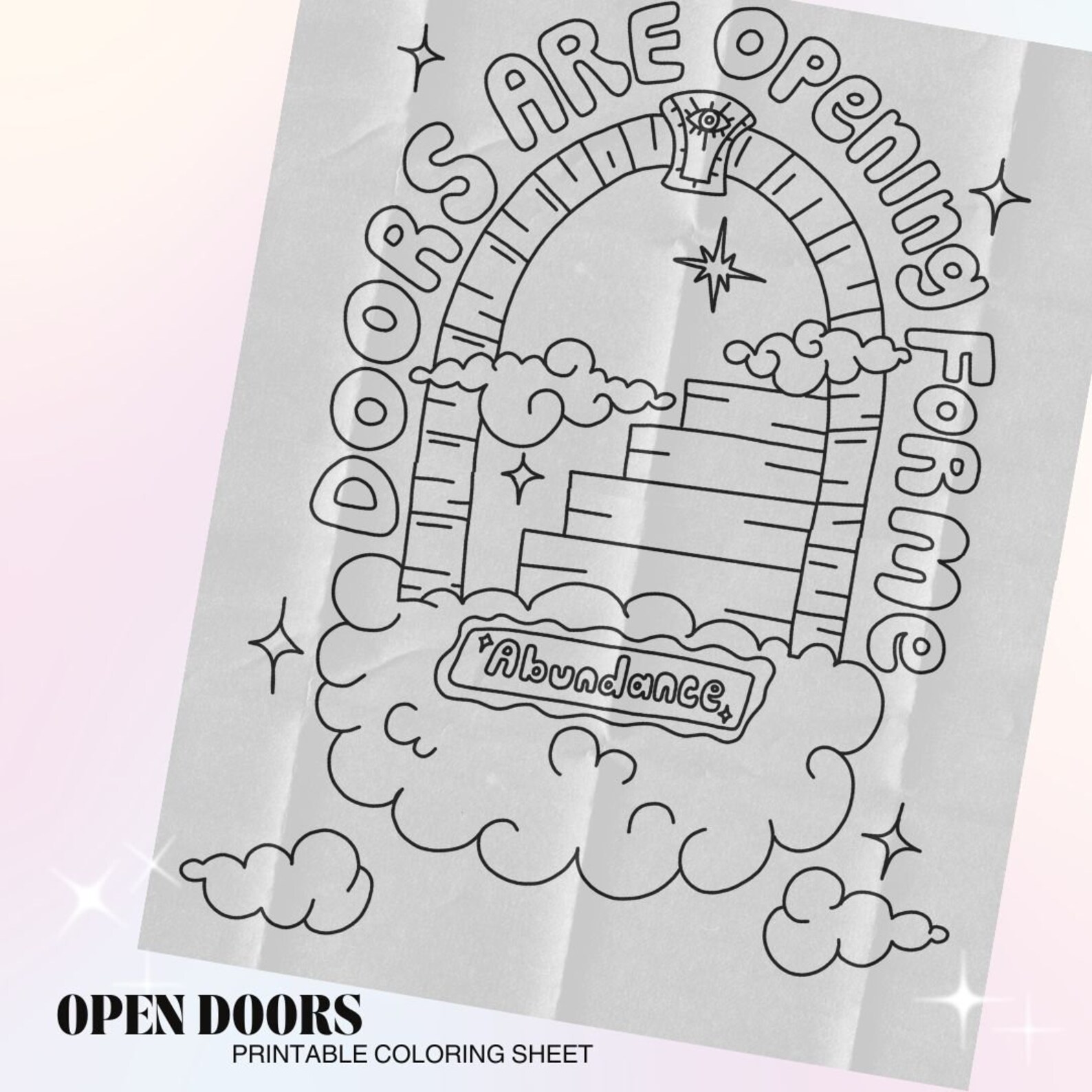 Printable Open Doors Coloring Sheet, Adult Coloring Pages, Coloring ...