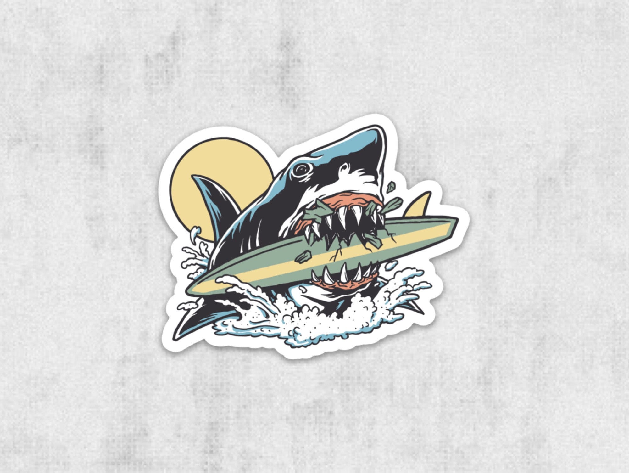 Shark Bite Surfboard Surf Sticker for Hydroflask or Car - Etsy