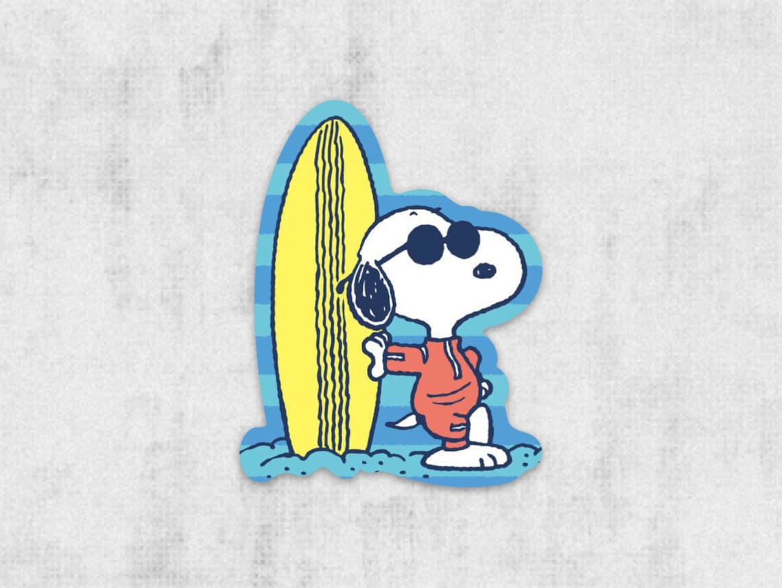 SNOOPY Surf Decal & Sticker SURFBOARD Vinyl Decal for Hydro | Etsy