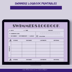 Swimmers Logbook Printables | Swimmers Journal | Swim Stroke Tracker ...