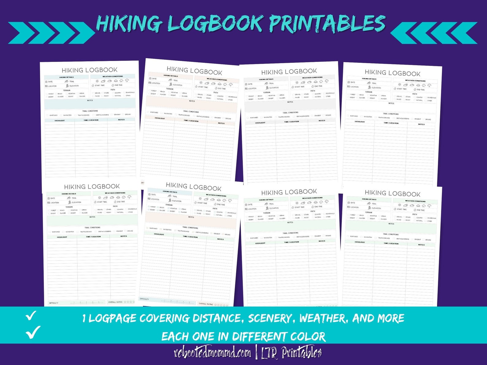 Hiking Logbook Printables | Hiking Journal | Hiking Diary | Hiking ...