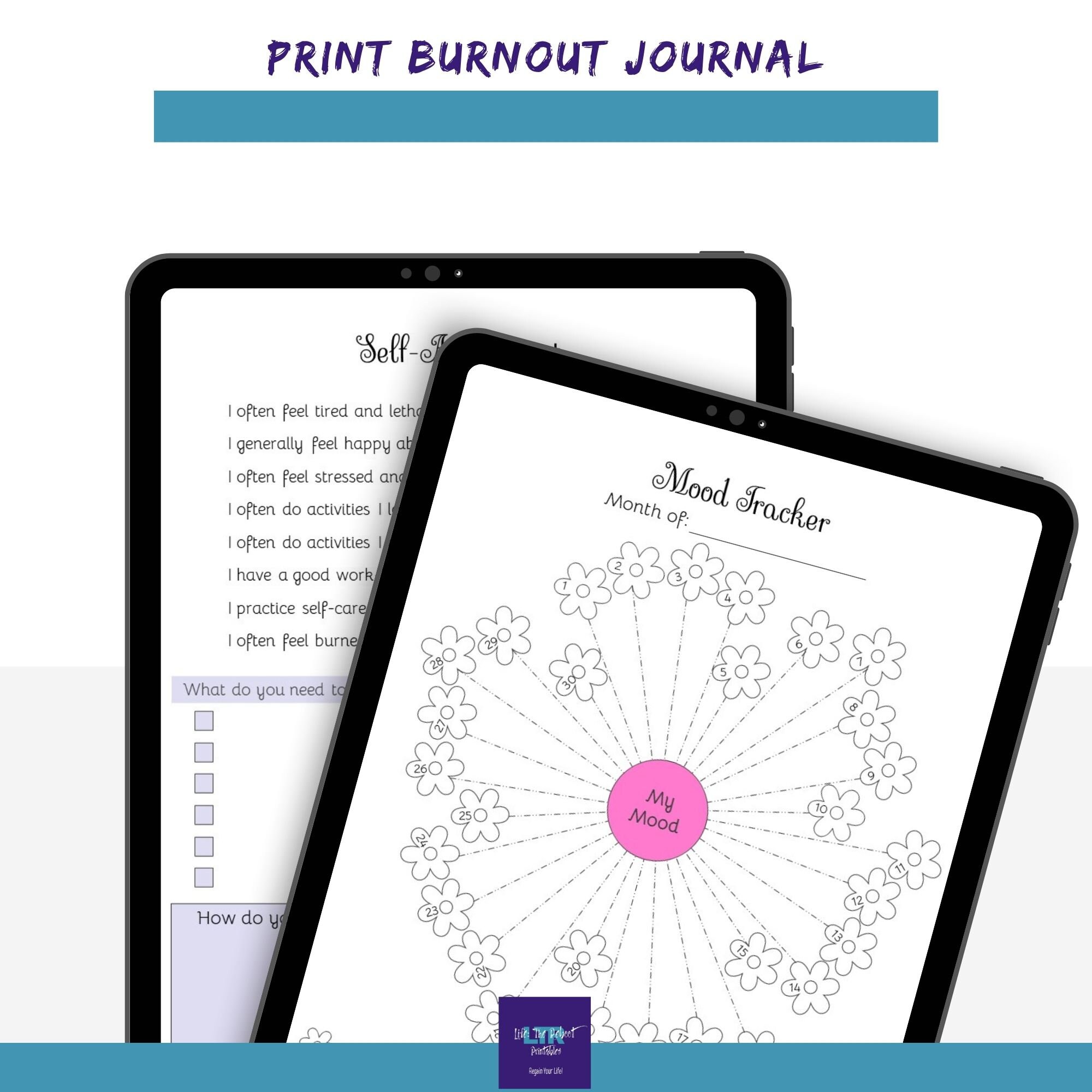 Burnout Journal Printables| Self-care Journal| Burnout Self-assessment ...