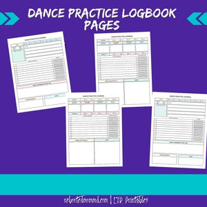 Dance Practice Logbook Printables Dance Journal Dance Planner Dance ...