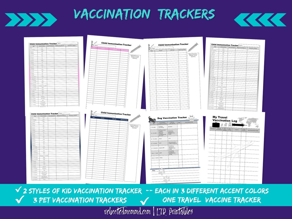 Vaccination Tracker Printables Vaccine Checklist Children's Vaccine ...