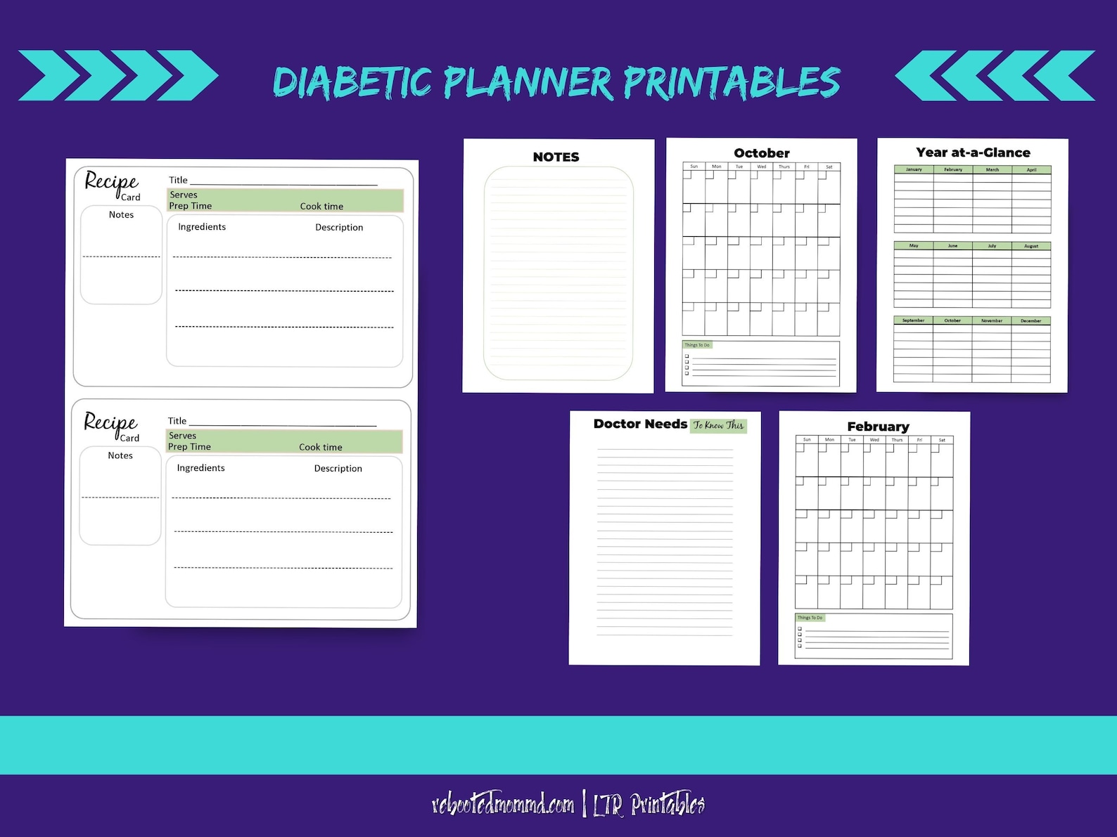 Diabetic Planner Printables| Diabetes| Medical Planner| Diet Planner ...