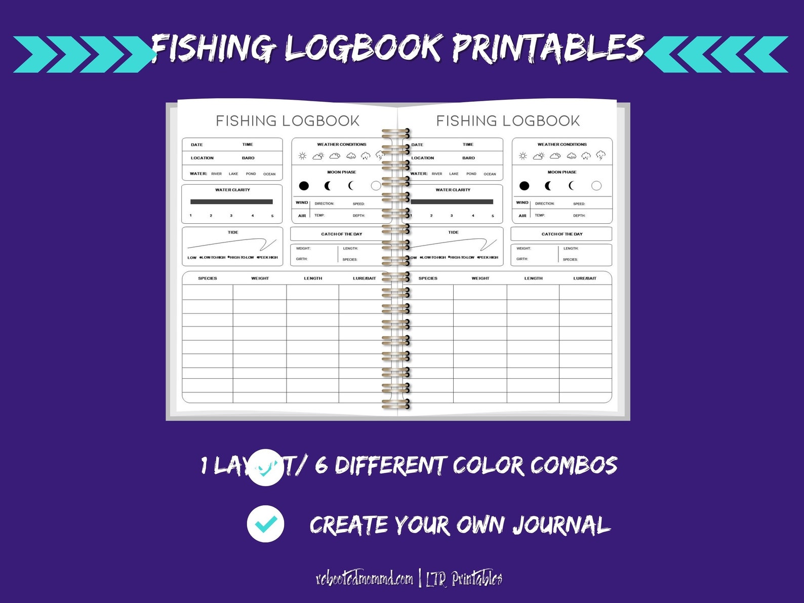 Fishing Logbook Printables | Fishing Journal | Fishing Planner ...