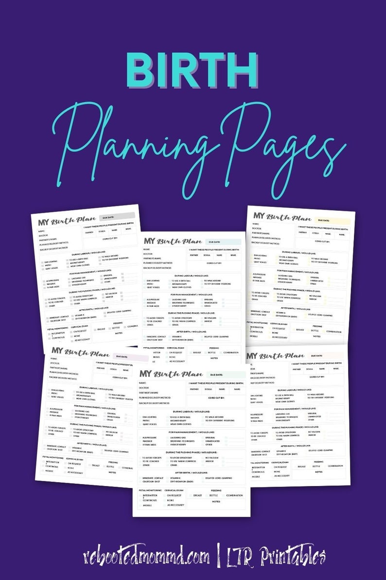 Birth Planner Page Printables Birth Journal Birth Plan Birth Memory ...