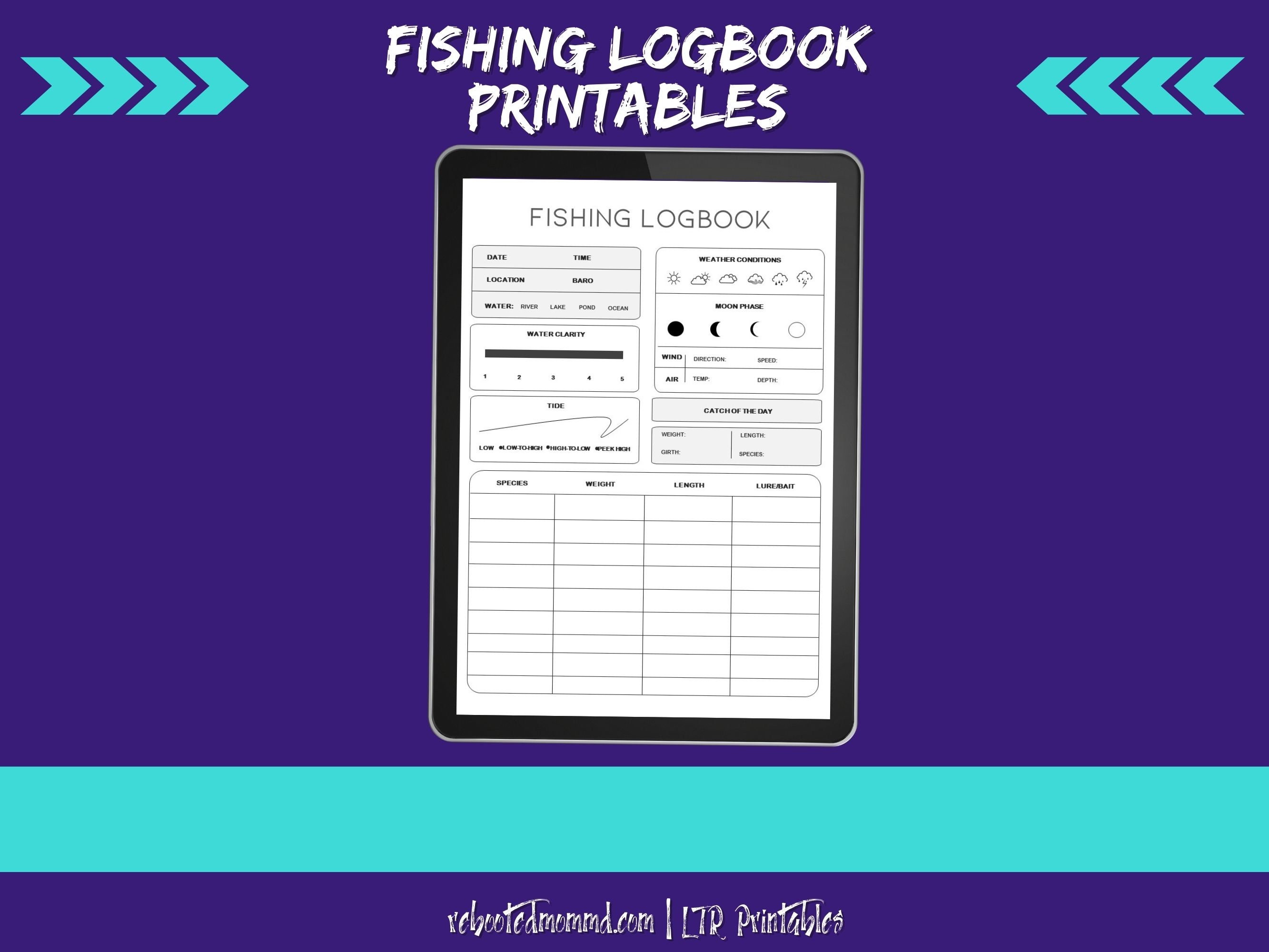 Fishing Logbook Printables | Fishing Journal | Fishing Planner ...