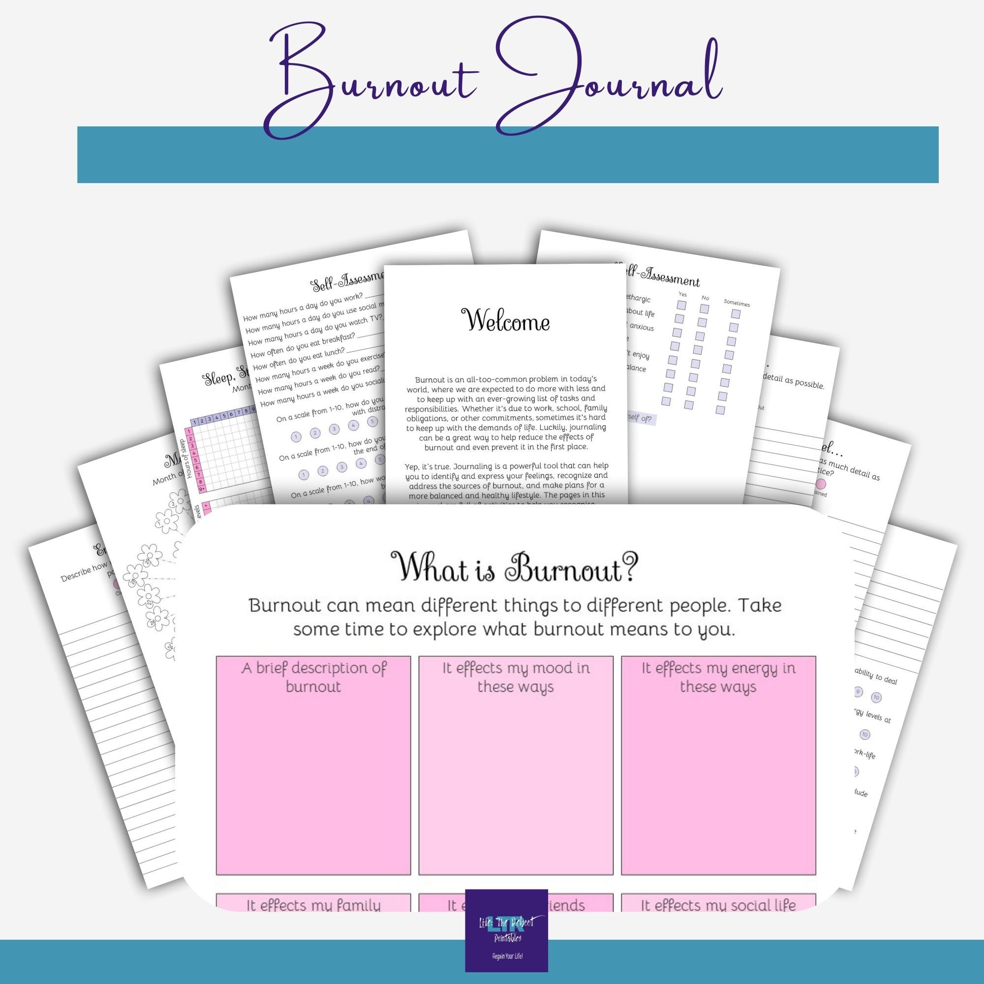 Burnout Journal Printables| Self-care Journal| Burnout Self-assessment ...