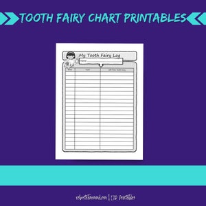 Tooth Fairy Chart Printables | Tooth Fairy Kit | Baby Tooth Loss Chart ...