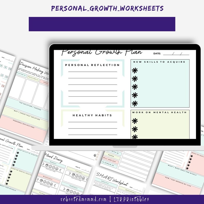 Personal Growth Plan Worksheets Growth Plan Printables Growth Mindset ...