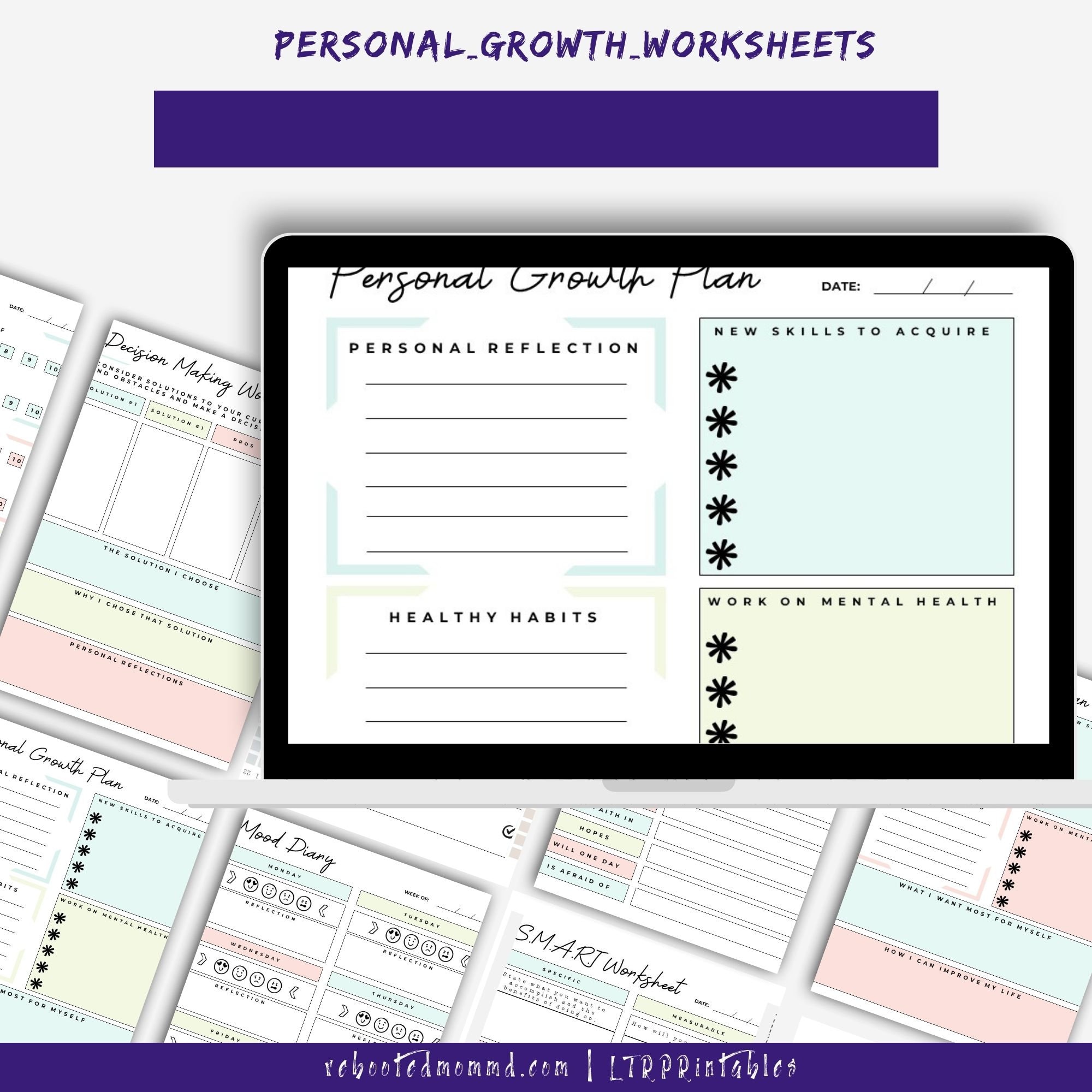 Personal Growth Plan Worksheets Growth Plan Printables Growth Mindset ...
