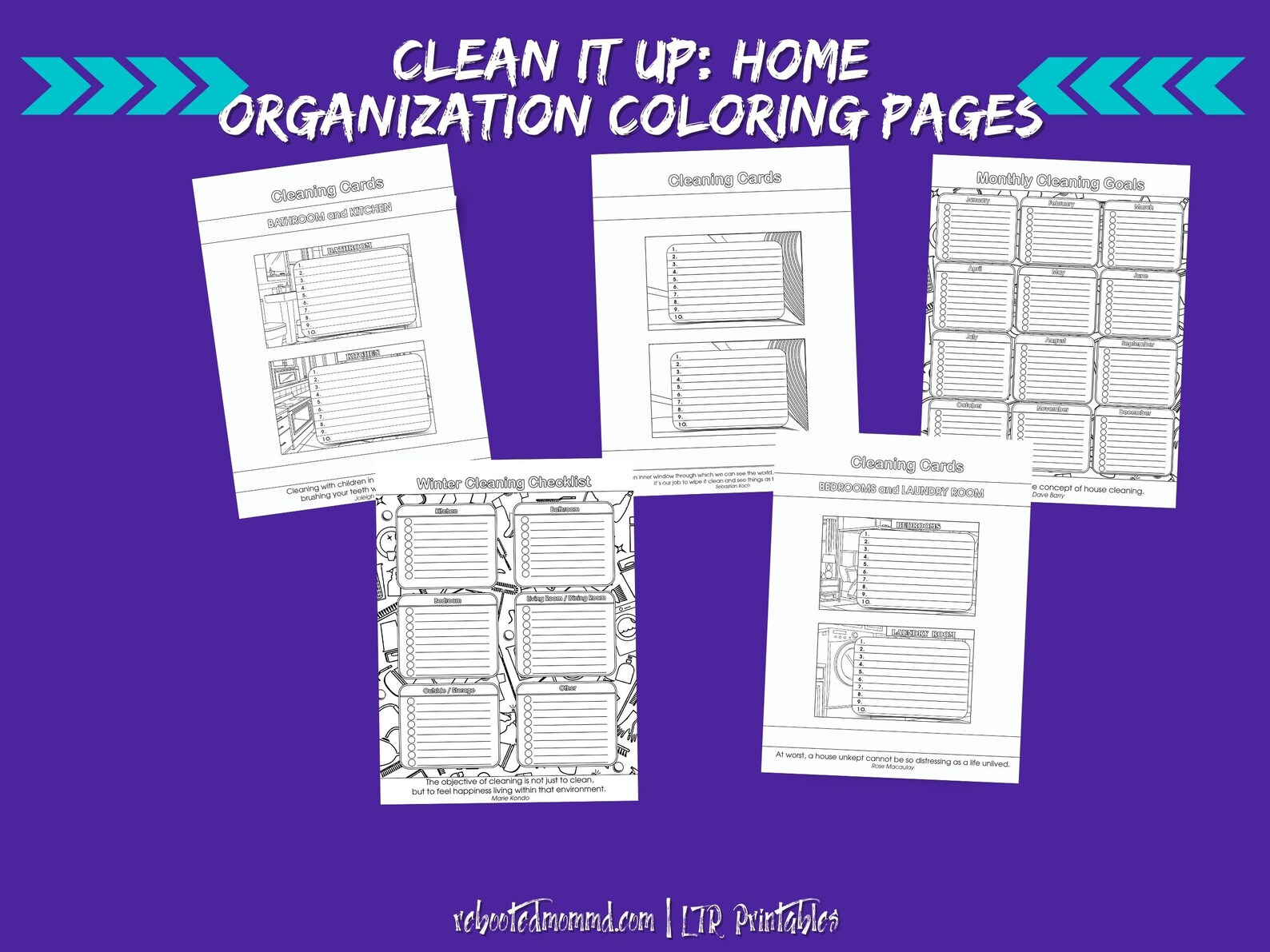 Cleaning Coloring Page Printables Cleaning Checklists - Etsy