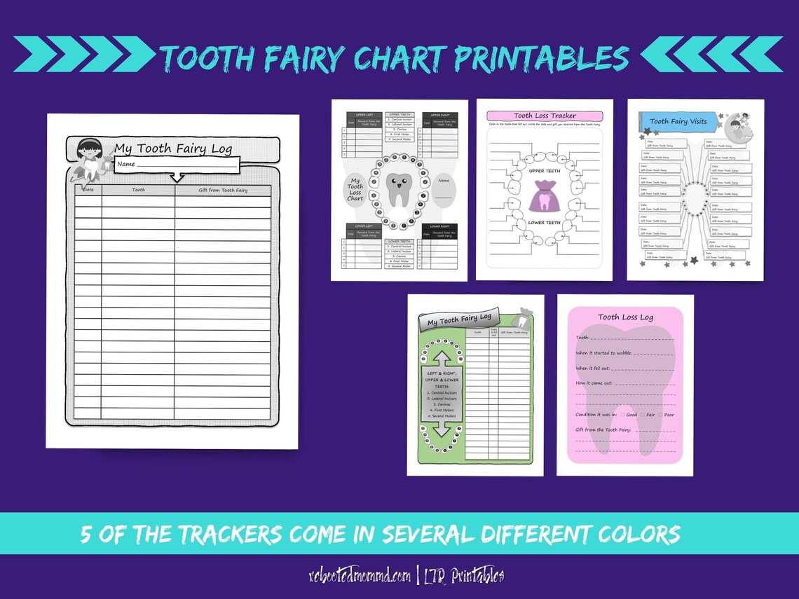 Tooth Fairy Chart Printables Tooth Fairy Kit Baby Tooth - Etsy