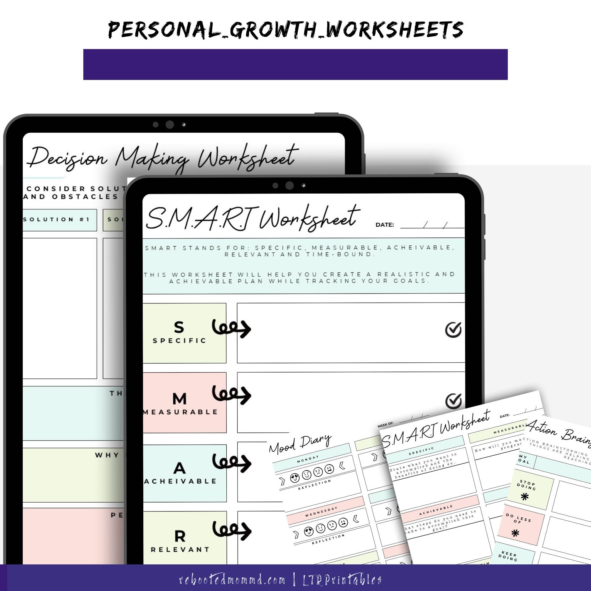 Personal Growth Plan Worksheets Growth Plan Printables Growth Mindset ...