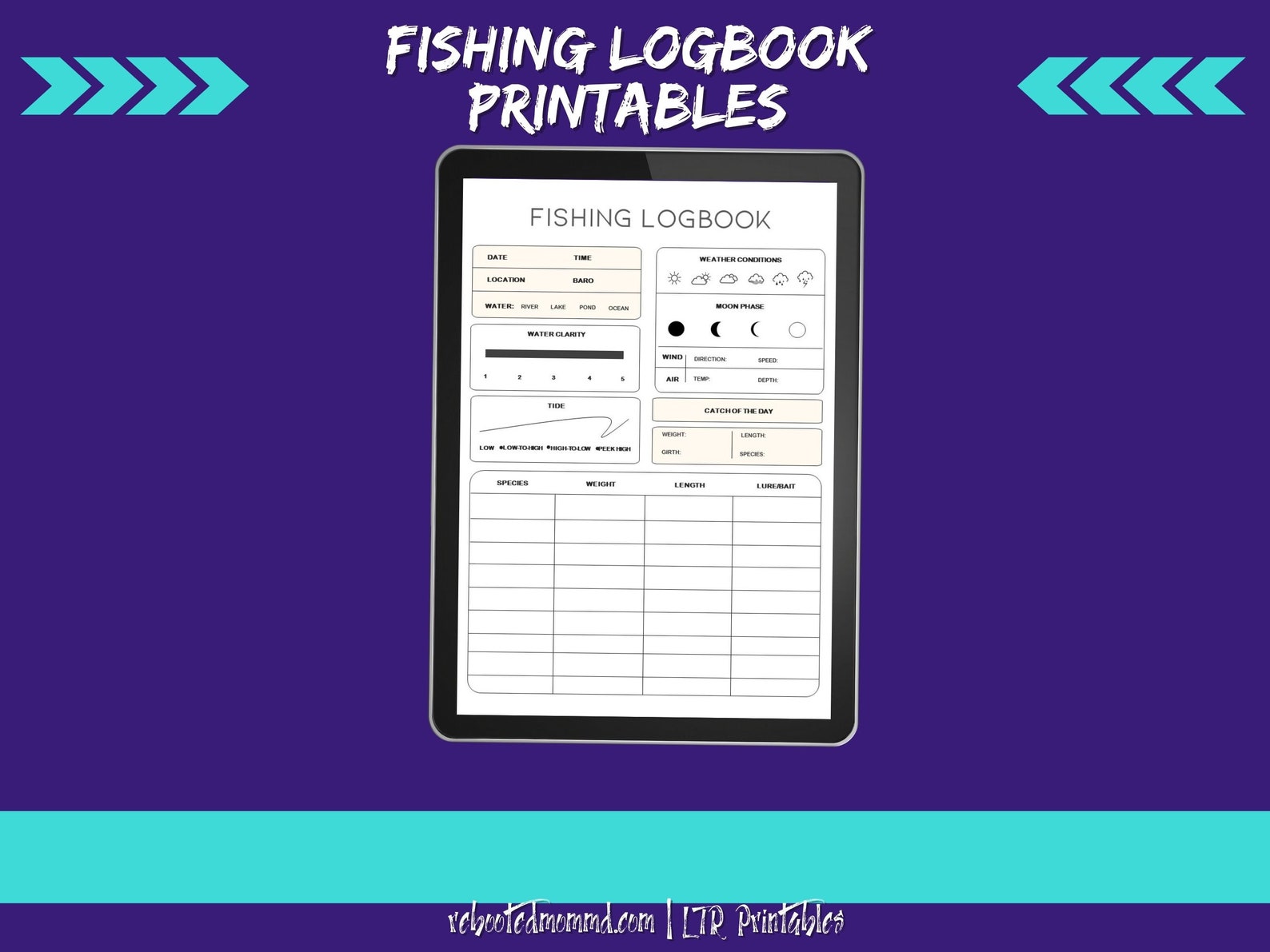 Fishing Logbook Printables | Fishing Journal | Fishing Planner ...