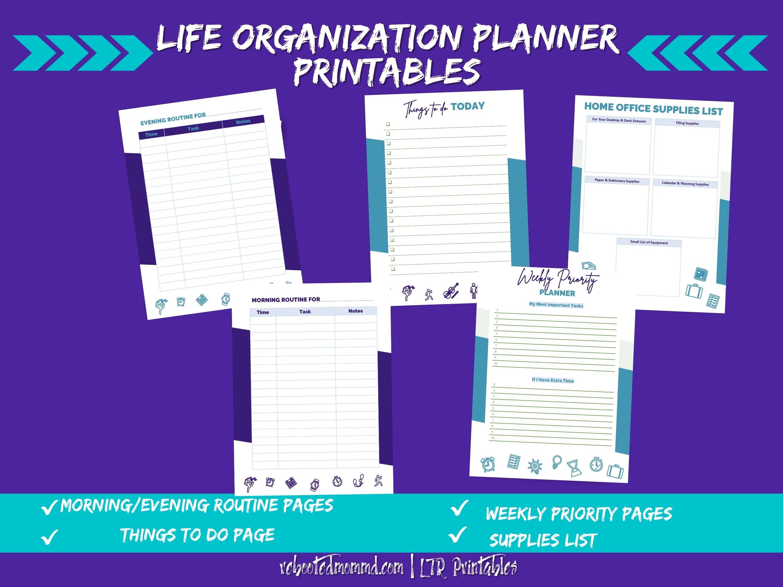 Life Organization Planner Printables Life Planner Pages home Planner ...
