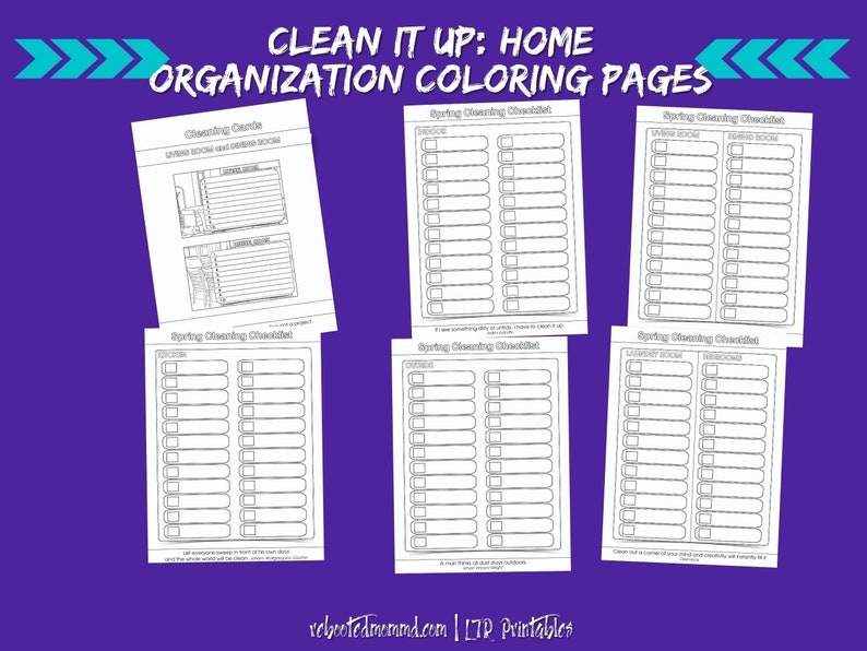 Cleaning Coloring Page Printables Cleaning Checklists - Etsy
